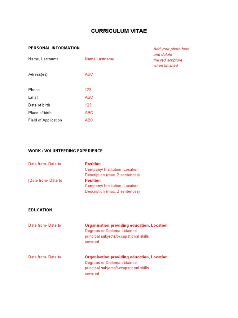 CV Template ZDS - Eng 2020