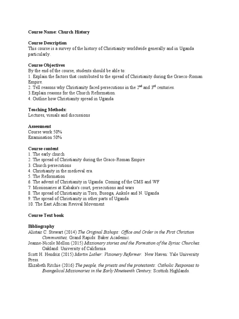 General Church History 2 | PDF