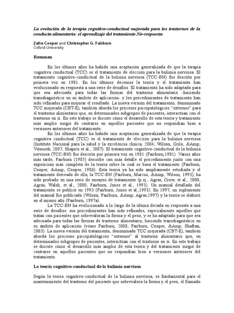 Traducción Evolución De La Terapia Cognitivo Conductual Mejorada Para 4423