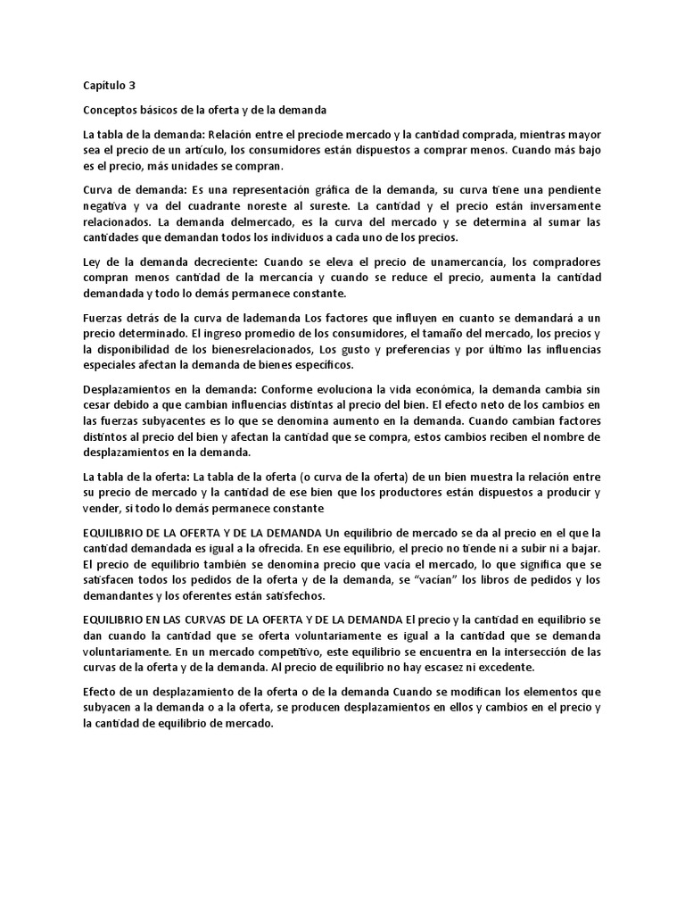 Cap 3 Samuelson | PDF | Oferta y demanda | Oferta (economía)