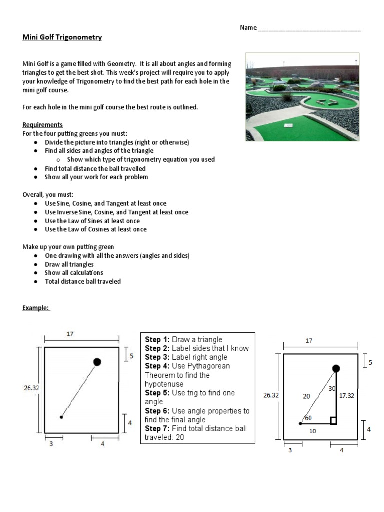 Trig Mini Golf | PDF | Trigonometric Functions | Trigonometry