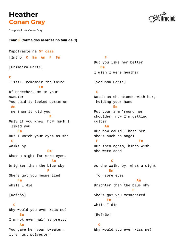 Cifra Club - Conan Gray - Heather | PDF