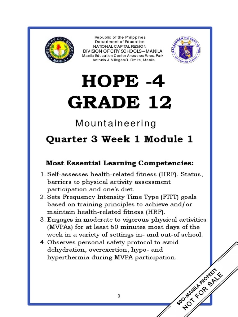 Hope - 4 Grade 12: Quarter 3 Week 1 Module 1 | PDF | Mountaineering ...