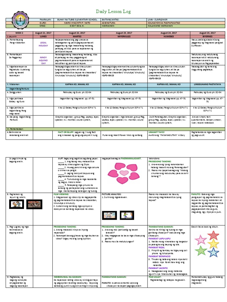 DLL ESP 5 Q2 WK 2 | PDF