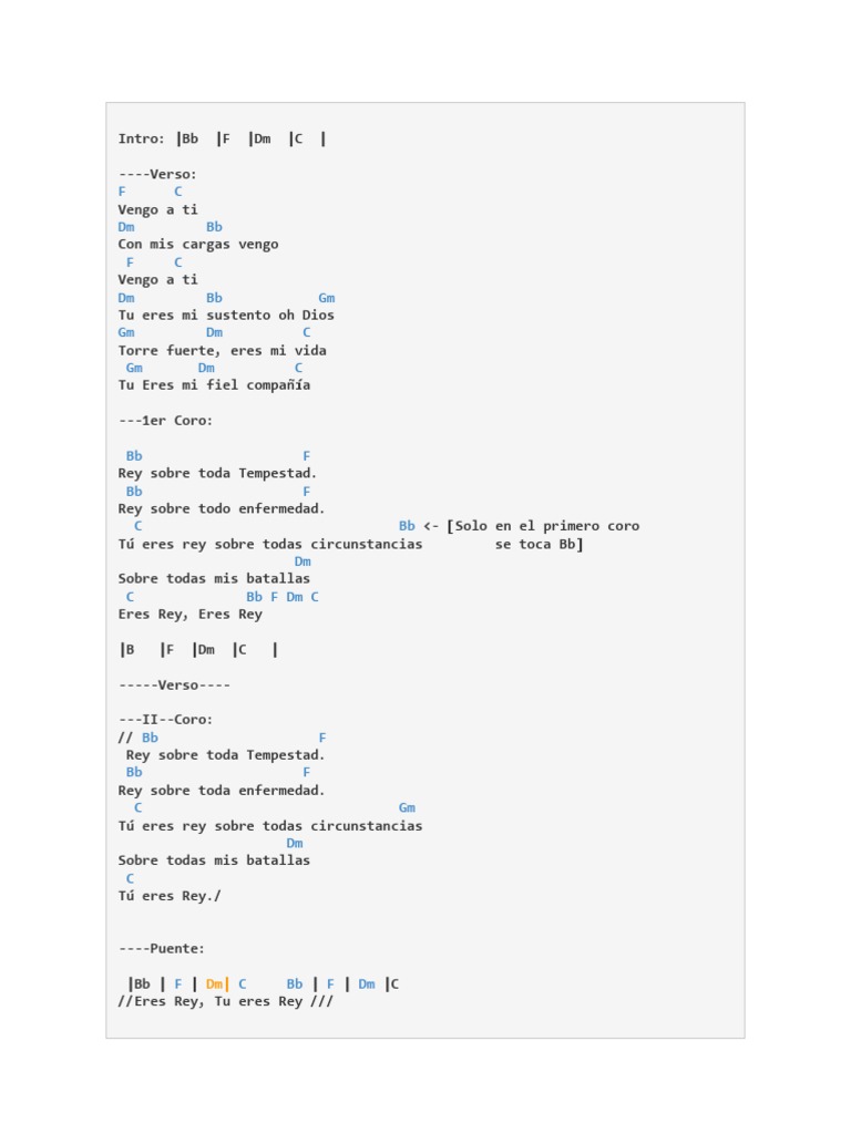 Eres Rey Acordes | PDF