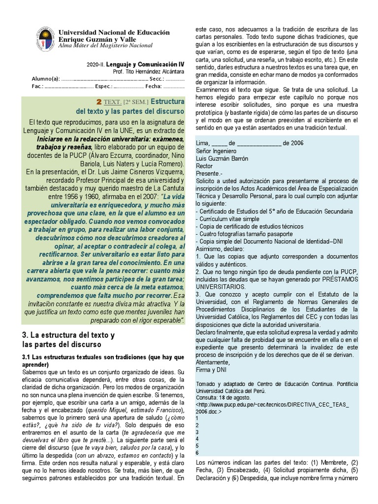 Estructura y partes de un texto | PDF | Multilingüismo | Prueba ...