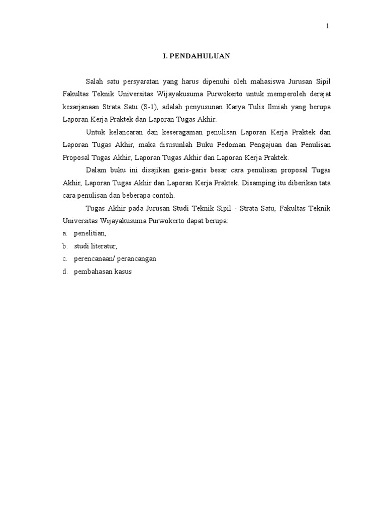 II Proposal Tugas Akhir A Bagian Awal Proposal Bagian Awal Mencakup ...