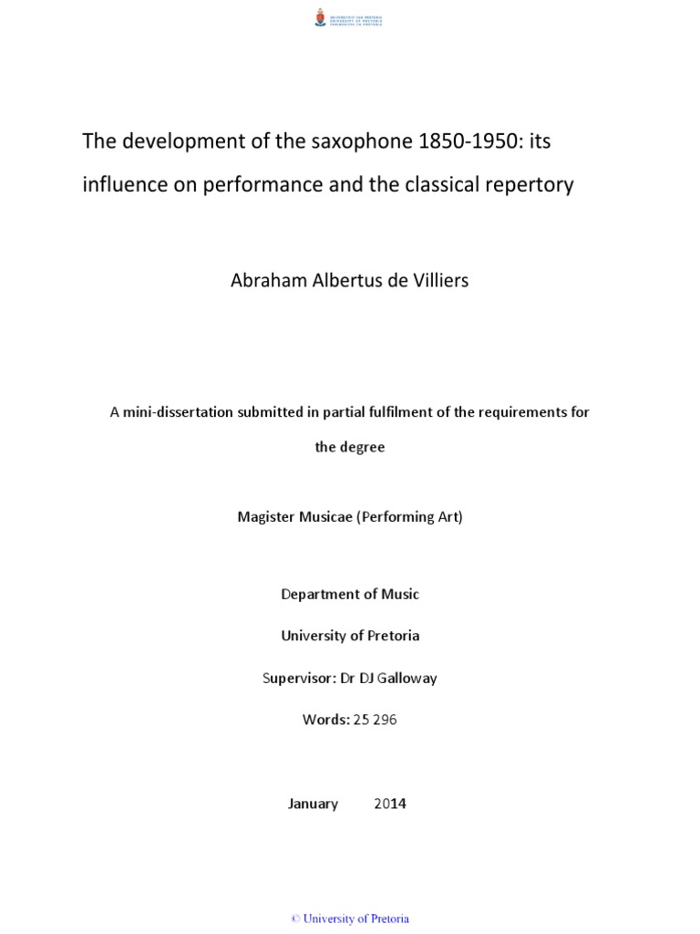 Saxophone Development and Repertory 1850-1950 | PDF