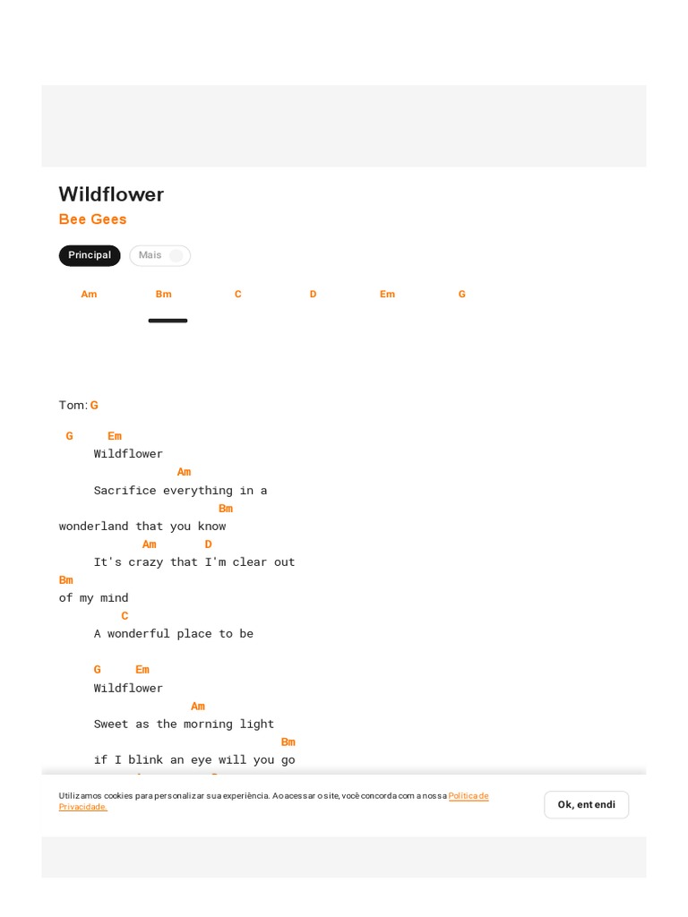 Bee Gees Wildflower Chord Progression | PDF