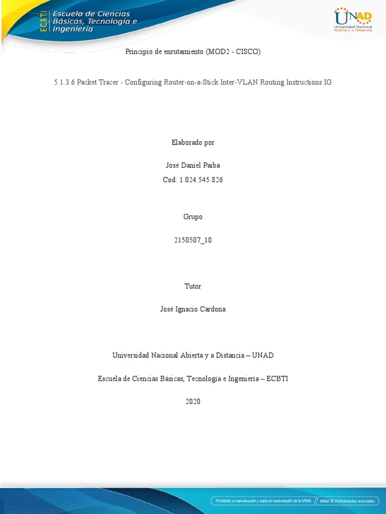 5 1 3 6 Packet Tracer Configuring Router On A Stick Inter Vlan Routing Instruction Ig Pdf