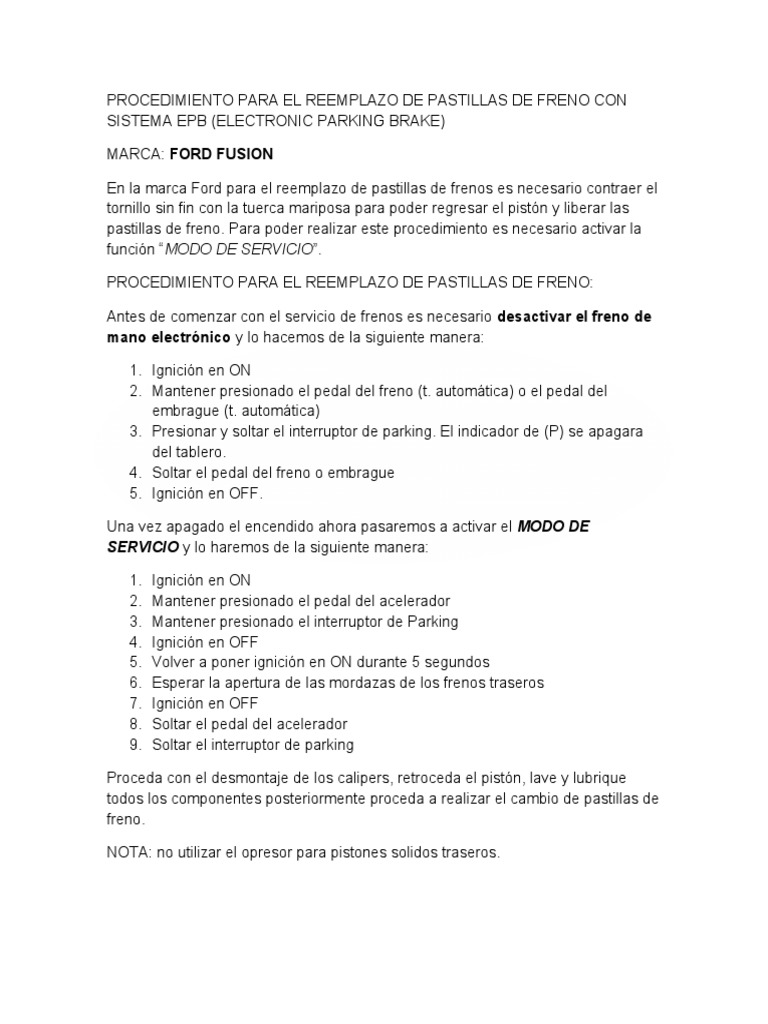 Tarea EPB | PDF | Tornillo | Tecnología de vehículos