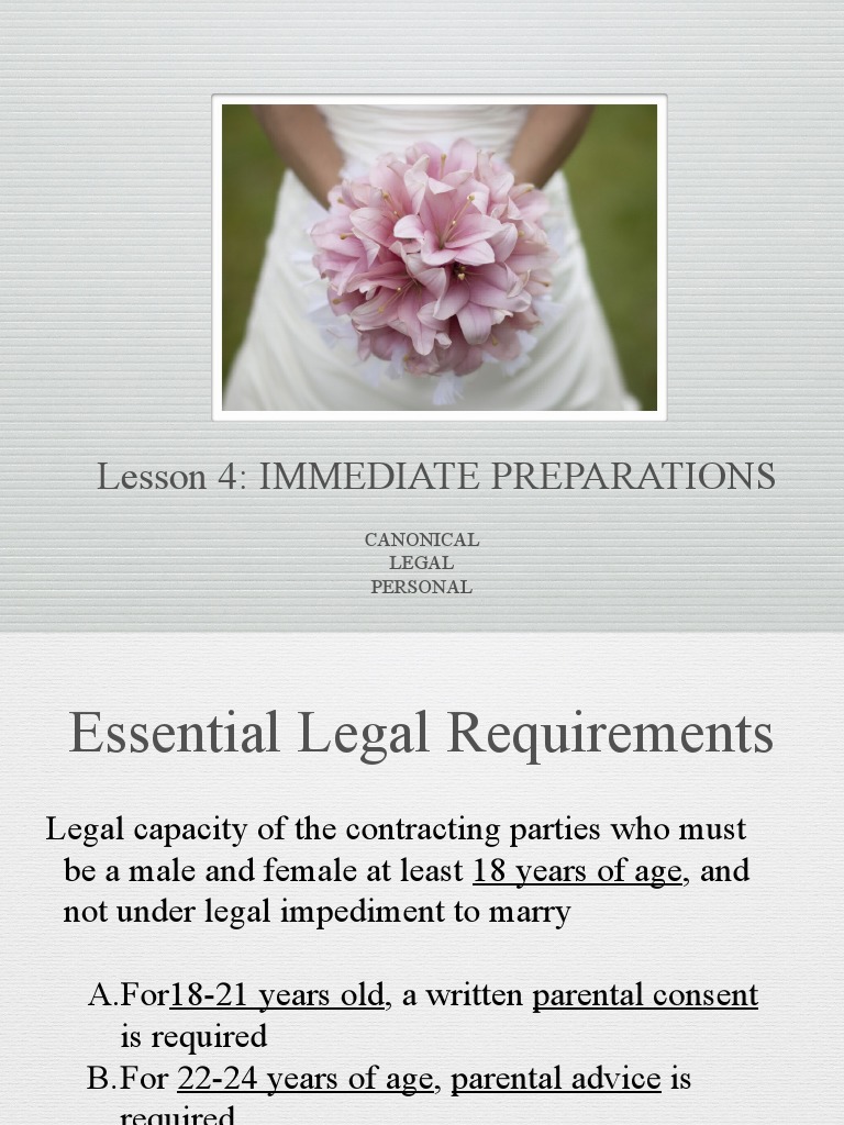 Lesson 4 Immediate Preparations | PDF | Law | Wellness