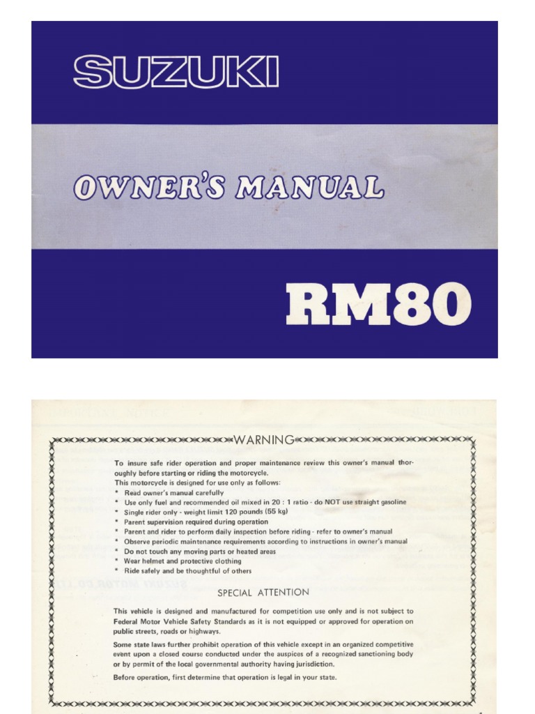 Suzuki RM80N '79 Service Manual | PDF