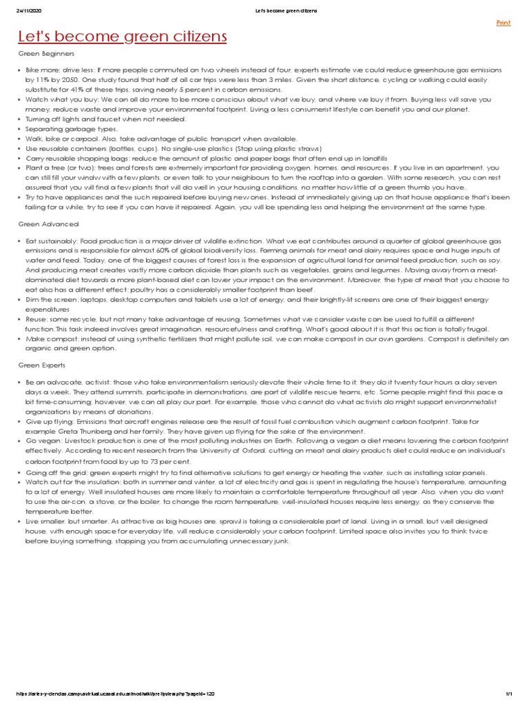 Become green citizens with these tips | PDF | Carbon Footprint | Meat