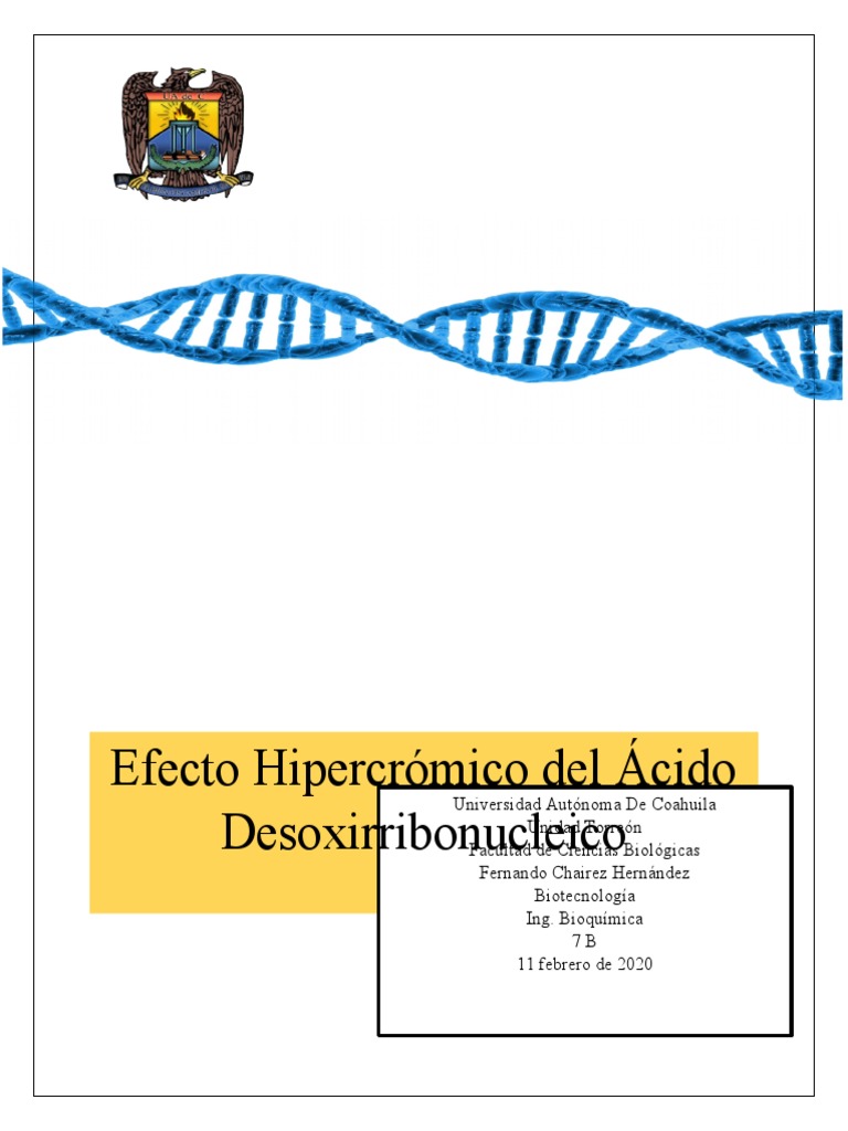 Hipercromico | PDF | Espectrofotometria | Adn