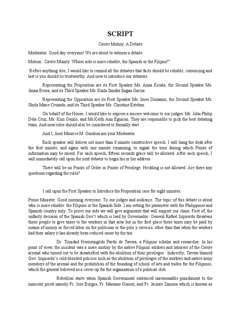 Script Debate | Download Free PDF | Philippines | Violence