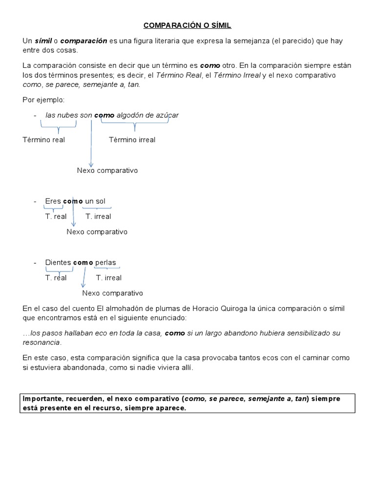 Comparación o Símil | PDF | Metáfora