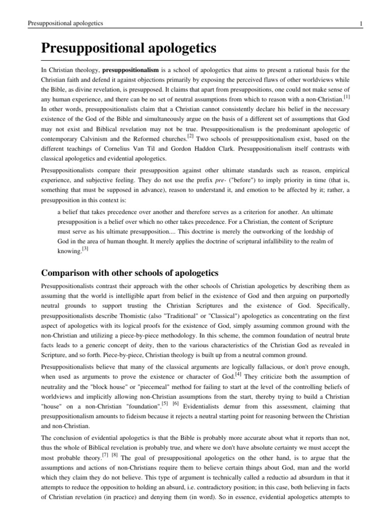Presuppositional Apologetics | PDF | Monotheism | Philosophical Theories