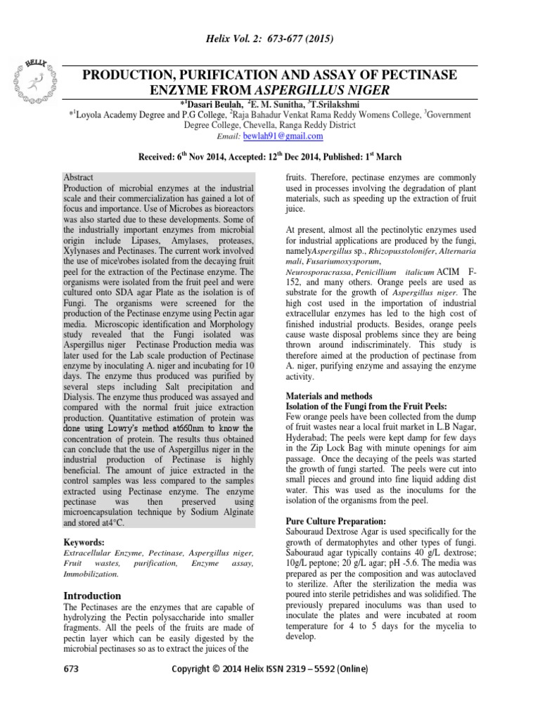 Pectinase | PDF | Titration | Chemistry