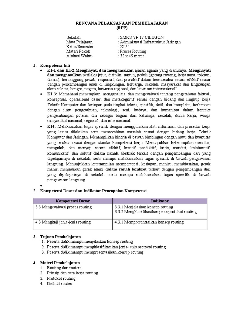 RPP 3 AIJ 3.3 (Routing) | PDF