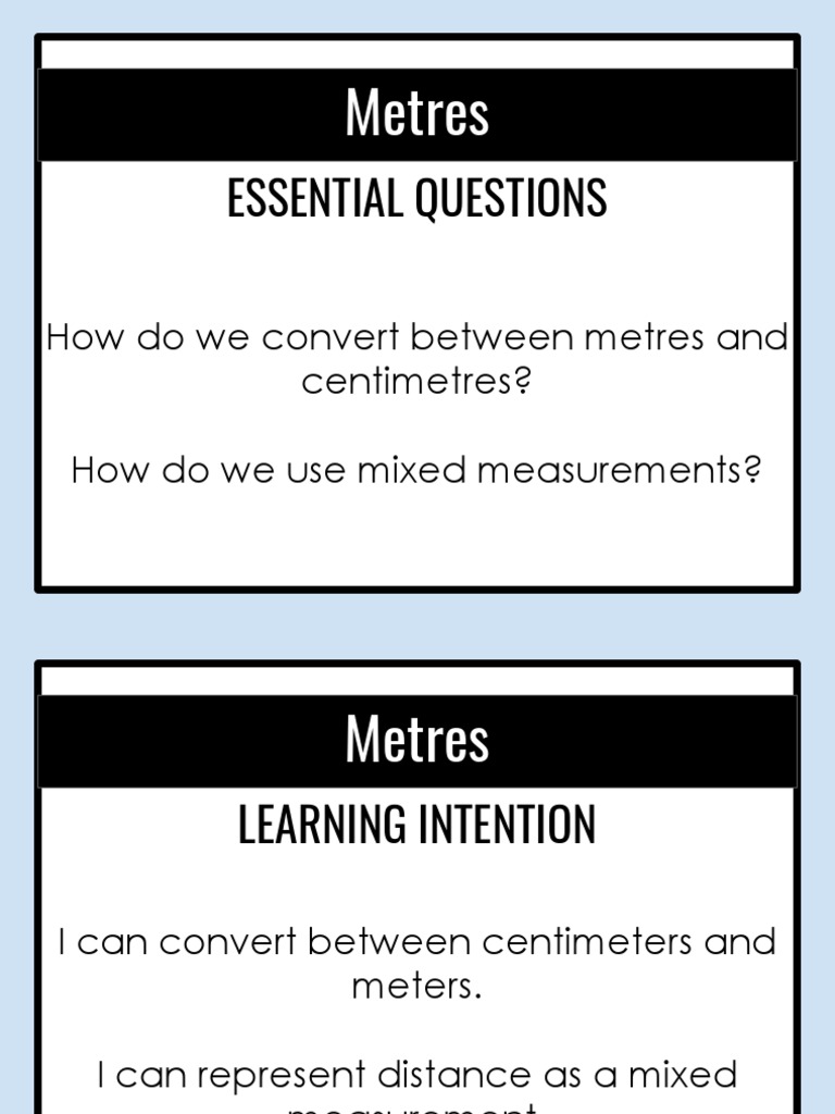 Metres and Mixed Measurements | PDF | Metre | Measurement