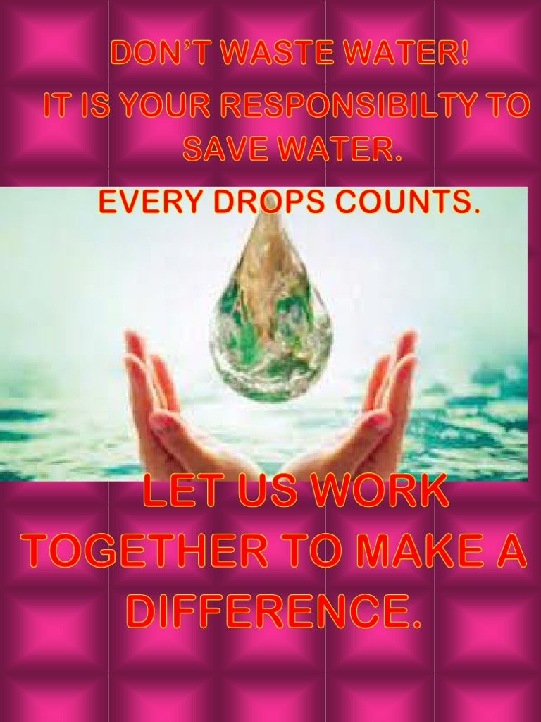 Water Conservation Poster Created For STD 2 Class | PDF