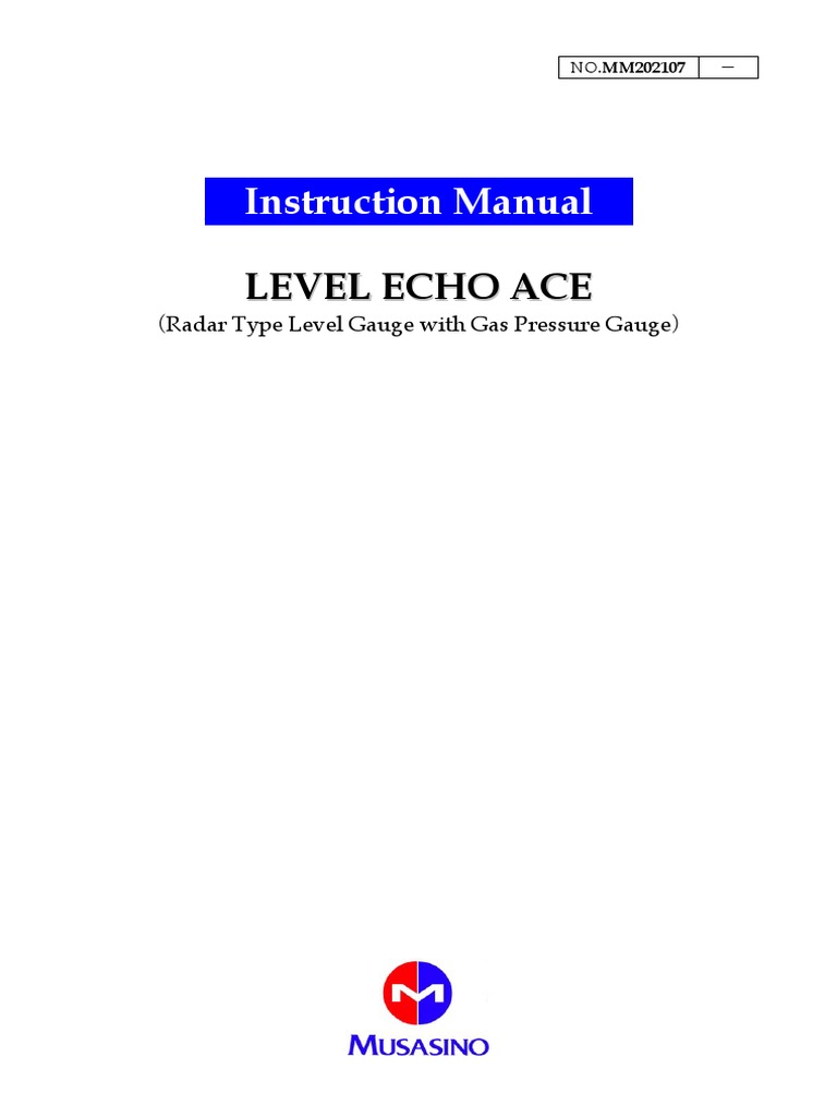 Musasino Level Gauge Instruction Manual | PDF | Radar | Transmitter