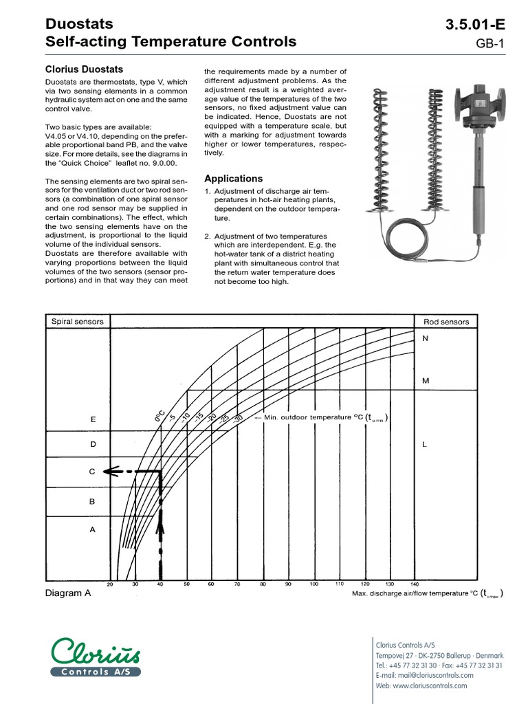 CLORIOUS - Self Acting Temperature Controls Duo Stats PDF | PDF | Thermostat | Water Heating