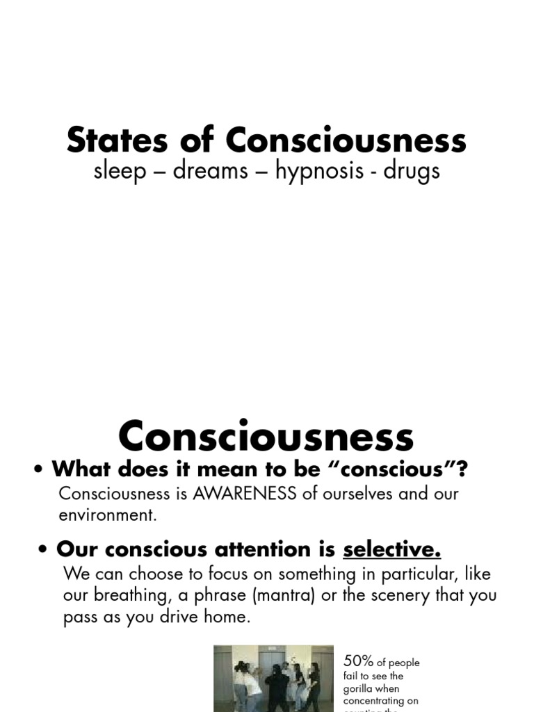 States of Consciousness: Sleep - Dreams - Hypnosis - Drugs | PDF ...
