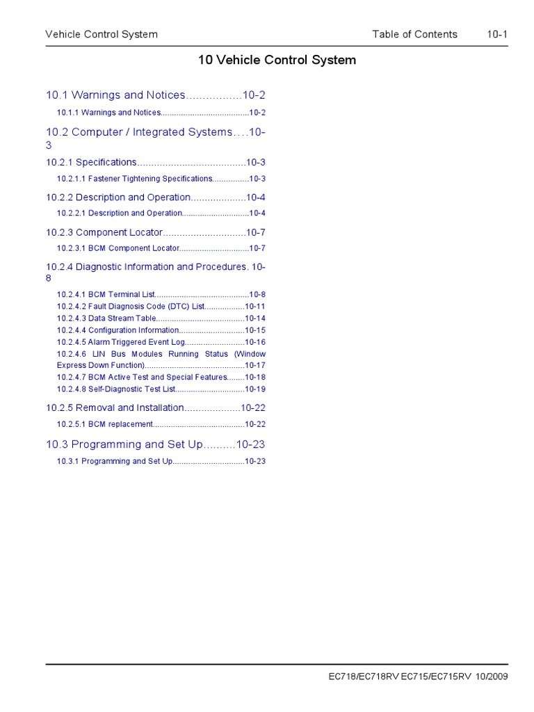 10 Vehicle Control System | PDF | Power Supply | Switch