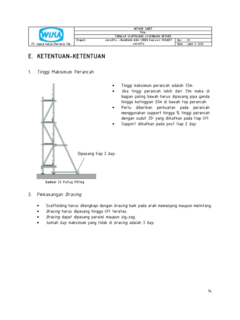 Tubular Scaffolding Assembling Method (Ketentuan) | PDF