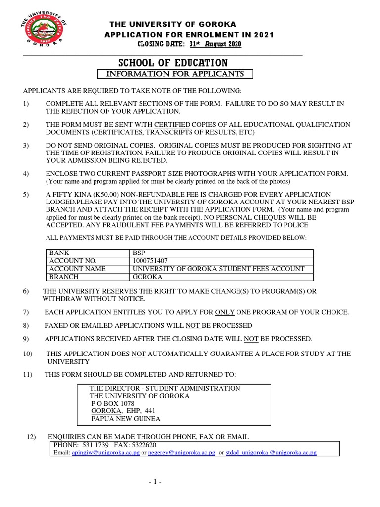 Application Form - Education - 2021 | PDF | University And College ...