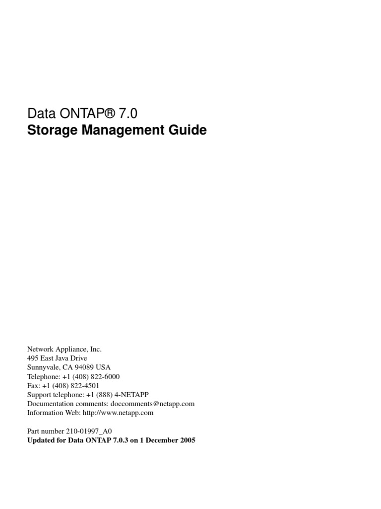 Data OnTap Admin Guide | PDF | Copyright | Computer Data Storage
