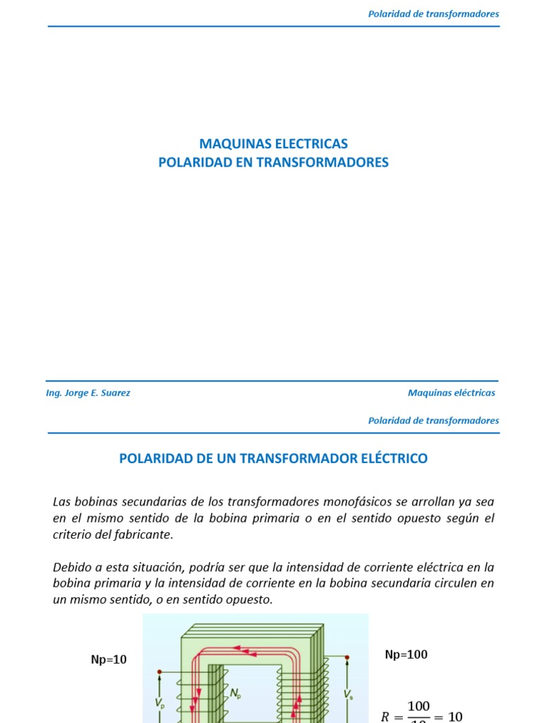 Polaridad y conexiones de transformadores monofásicos | PDF | Transformador | Inductor