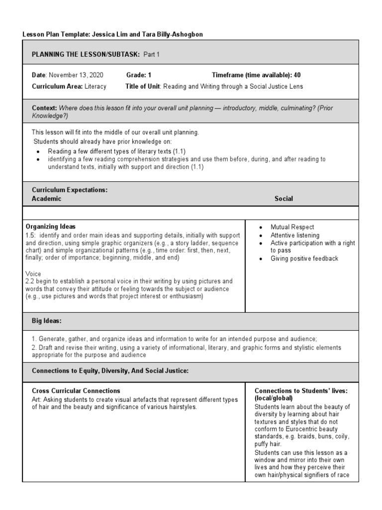 Grade 1 Literacy Lesson Plan | PDF | Lesson Plan | Reading Comprehension