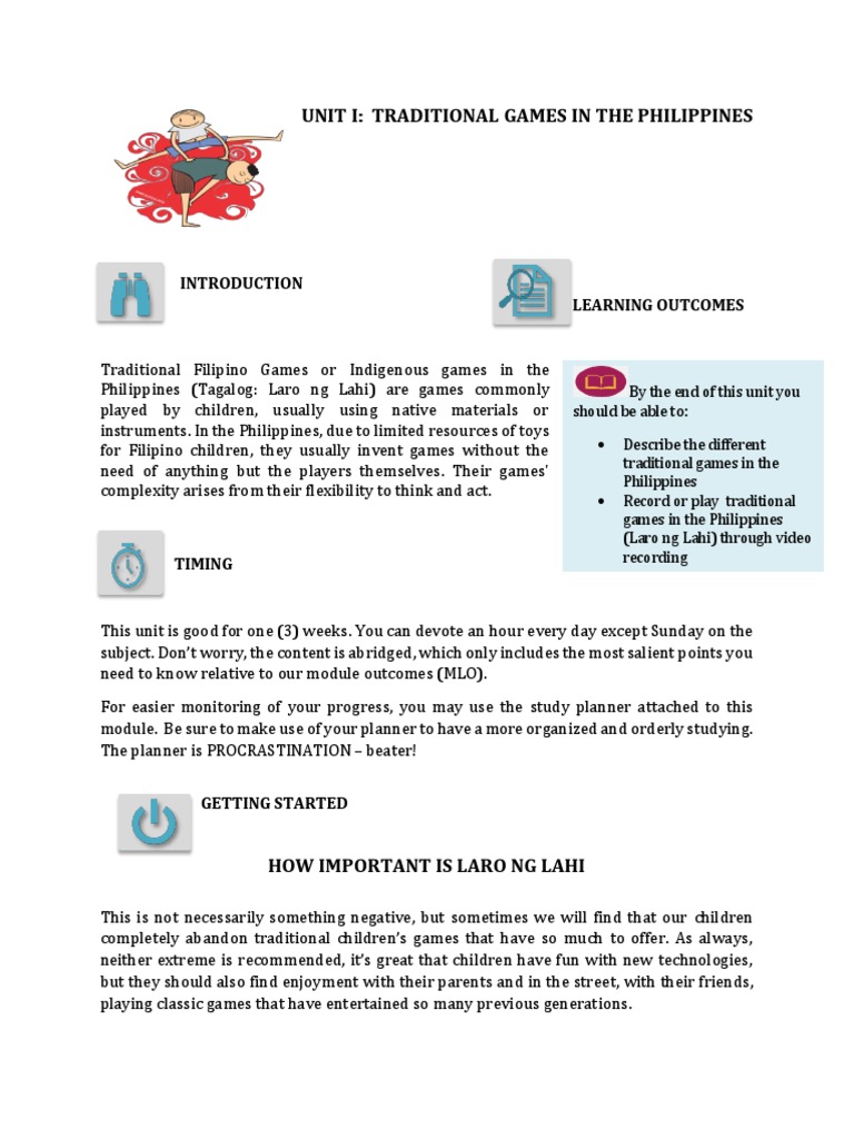 Unit I Traditional Games in The Philippines PDF | PDF | Gaming | Leisure