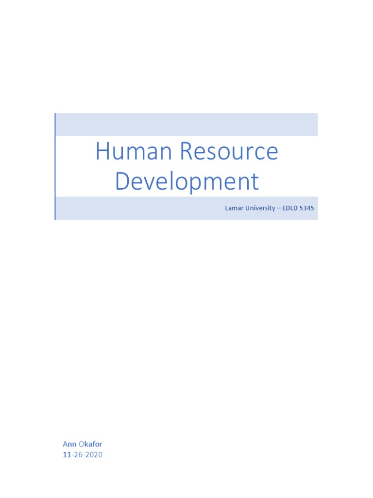 5345 Human Resource Development | PDF | Recruitment | Teachers