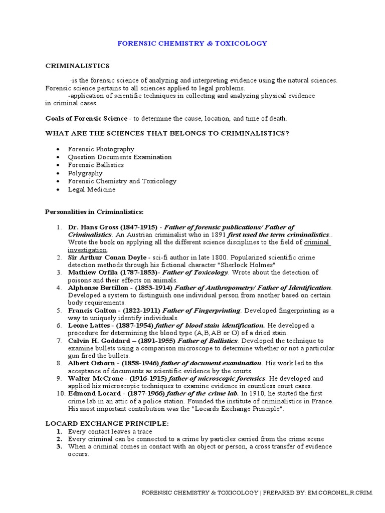 Notes in Forensic Chemistry 2 | PDF