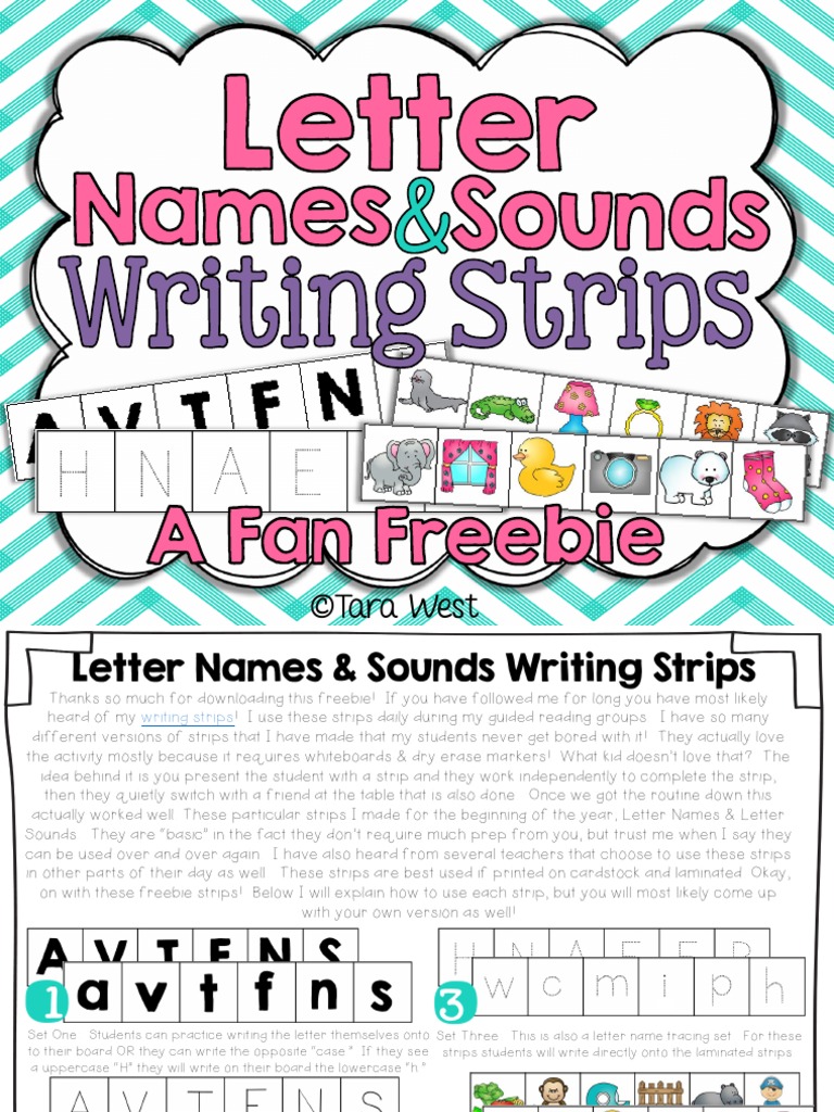 FREEBIELetter Names Sounds Writing Strips Sets | PDF | Writing ...