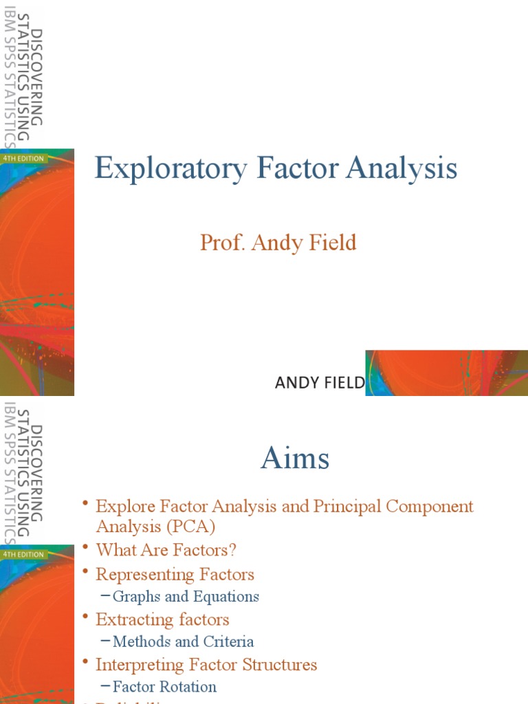 Exploratory Factor Analysis Prof Andy Field Pdf Factor Analysis Principal Component Analysis