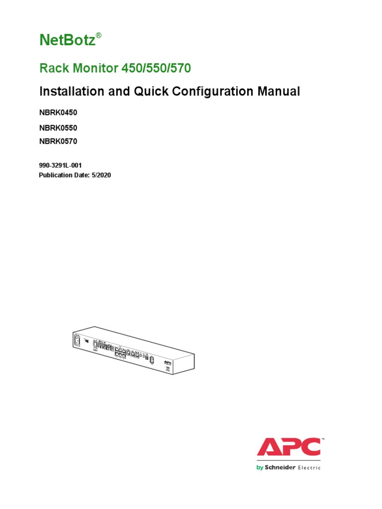 Netbotz: Rack Monitor 450/550/570 | PDF | Ip Address | World Wide Web