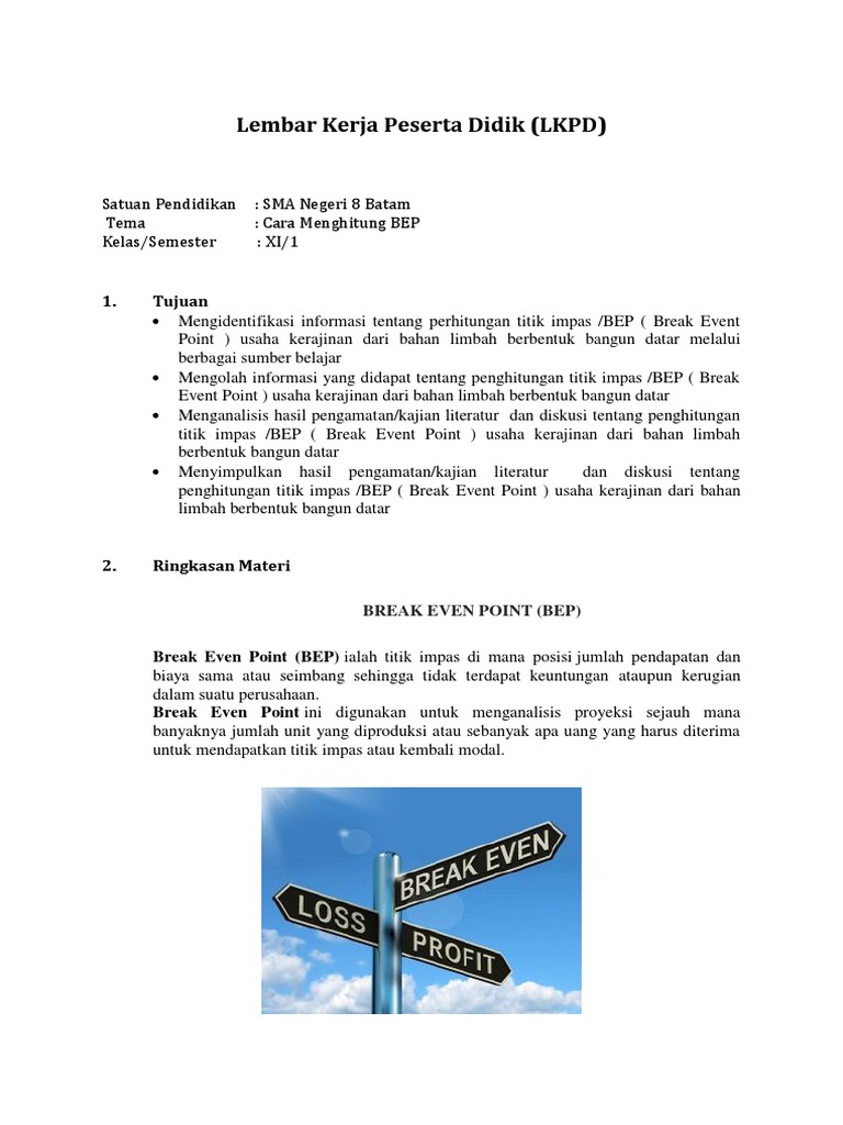 LKPD - 2 - Prakarya - Kelas 11 IPA DAN IPS (BEP) PDF | PDF