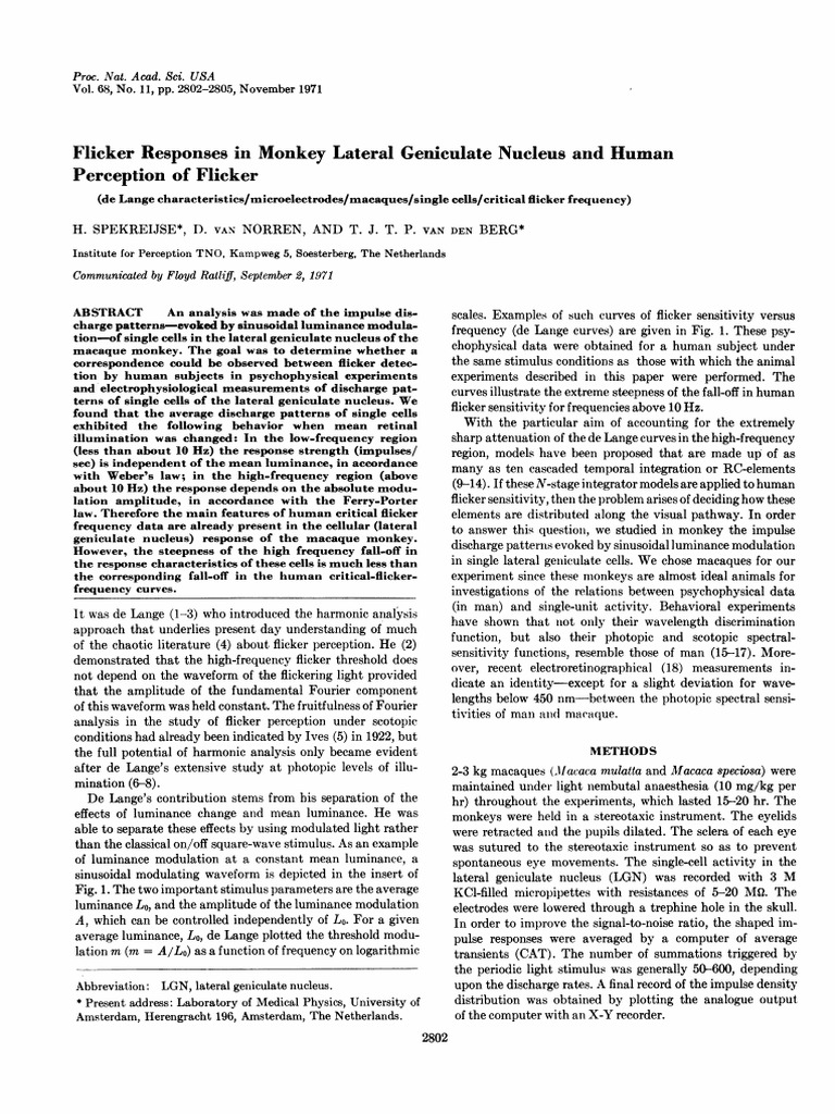 Flicker Rate TV Weapon Experiment On Monkeys | PDF | Wavelength | Amplitude