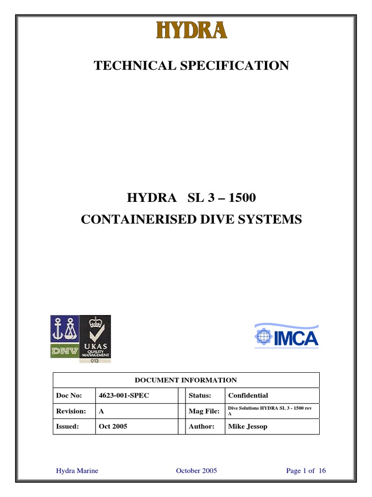Hydra Diving System | PDF | Underwater Diving | Power Supply