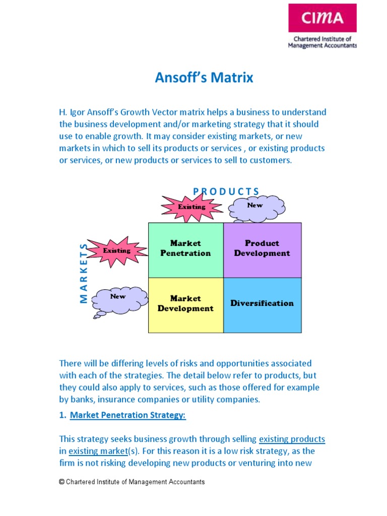 Ansoff Matrix | PDF