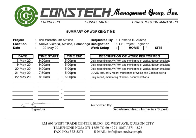 Rowena Austria - SUMMARY OF WORKING TIME mAY 18-22 PDF | PDF