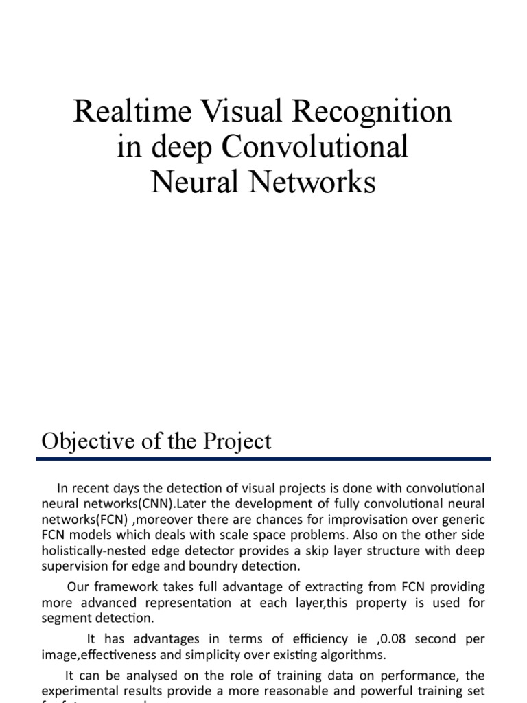 Realtime Visual Recognition in Deep Convolutional Neural Networks | PDF ...