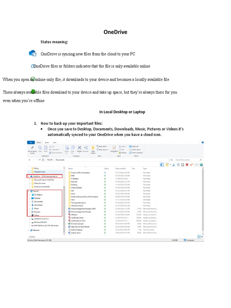 Onedrive: in Local Desktop or Laptop | PDF | Online And Offline ...