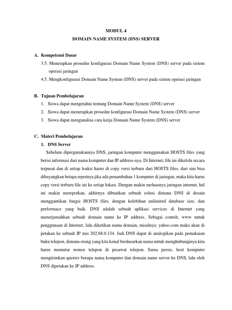 MODUL DNS Server | PDF