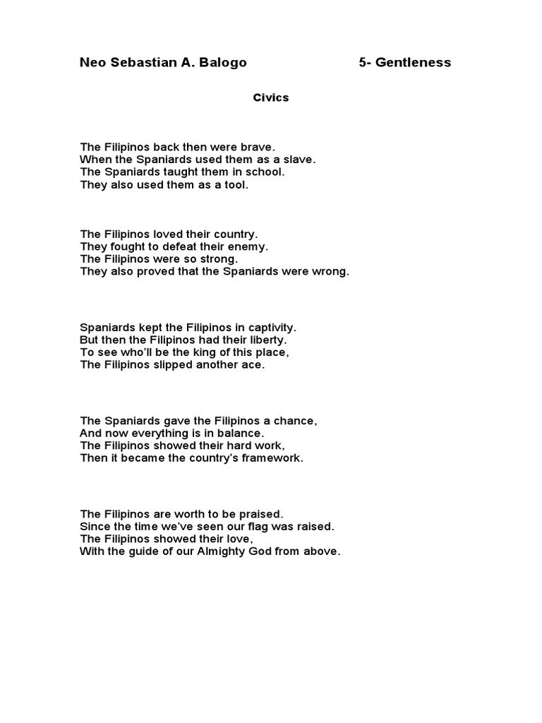 Neo Poem Spaniardsxfilipinos | PDF